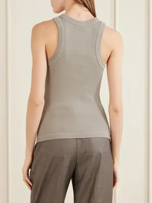 AGOLDE Leigh Ribbed Organic Cotton Tank - Brown