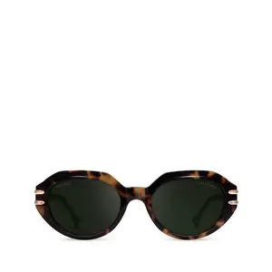 ASPINAL OF LONDON Amelia Oval Tortoiseshell Sunglasses - Brown