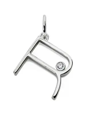 Monica Vinader Solitaire Initial Diamond Pendant - Silver
