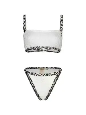 PARAMIDONNA Ava Zebra-print Bikini - White