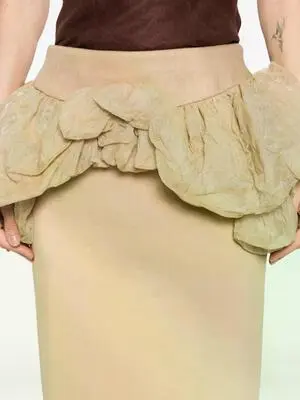 Max Mara Ruffle Detail Midi Skirt - Neutrals