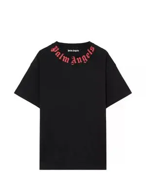 Palm Angels Neck-logo T-shirt - Black
