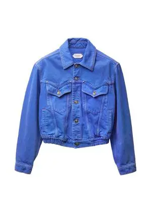 Versace Buttoned Crop Jacket - Blue