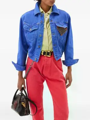 Versace Buttoned Crop Jacket - Blue