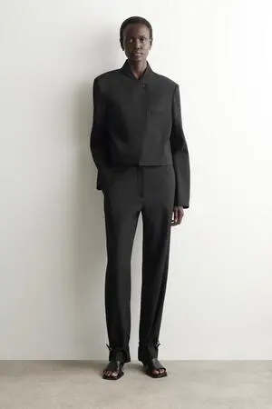 Cos Cropped Structured Linen Blazer