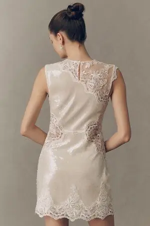 Bhldn Sequin And Lace Mini Dress