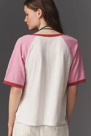 PILCRO 100% Cotton Henley T-shirt