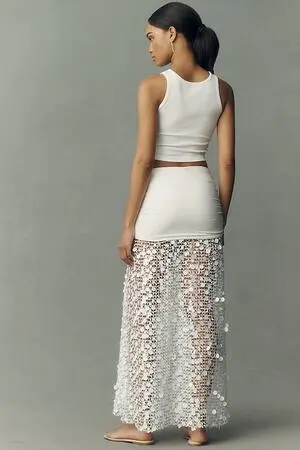 MARE MARE Knit Piquet Top And Skirt Set With Sequins And Draping