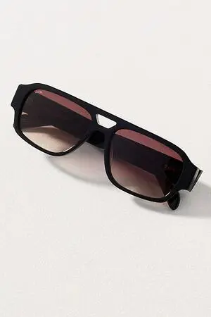 SITO SHADES Slim Atlas Aviator Sunglasses - Black Cedar Gradient