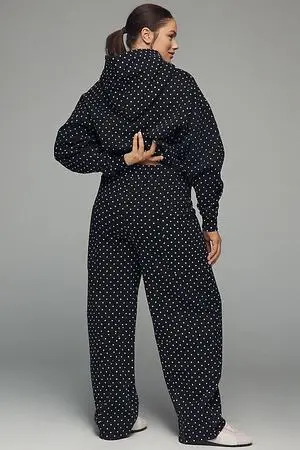 AFRM Cotton Ryan Plus Barrel Pants - Noir Micro Dot