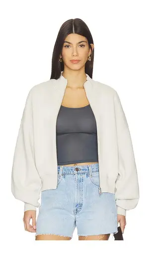 AGOLDE Jensen Zip Up Sweatshirt - Ivory