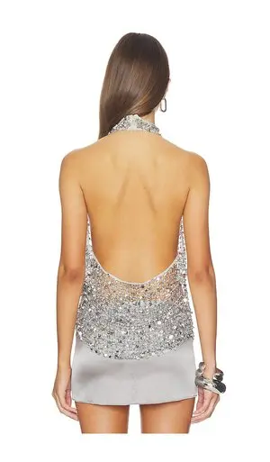 Lapointe Sequin Halter Neck Top