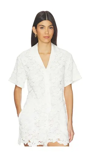 Simkhai Glenn Lace Camp Shirt