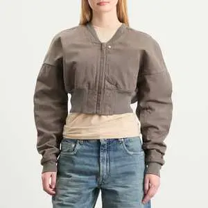 Rick Owens Cropped Flight Jacket - Dust