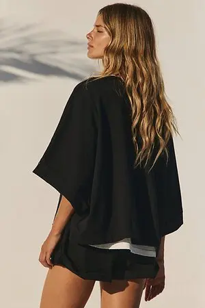 Free People Leandra Heavyweight Cotton Short Set - Black