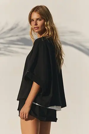 Free People Leandra Heavyweight Cotton Short Set - Black