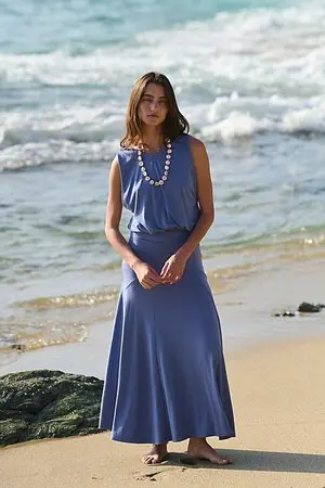Free People Ribbed Bristol Skirt Set - Rainfall
