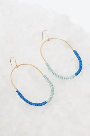 TWENTY TWO WEST TWENTY TWO WEST On The Move Macramé Drop Earrings Blue