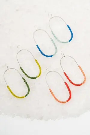 TWENTY TWO WEST On The Move Macramé Earrings Olive