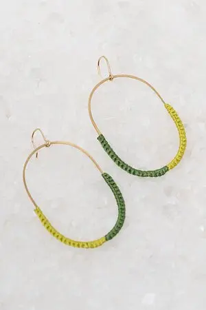 TWENTY TWO WEST TWENTY TWO WEST On The Move Macramé Drop Earrings Olive