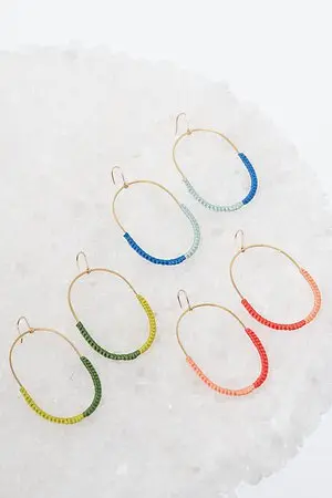TWENTY TWO WEST On The Move Macramé Drop Earrings - Peach