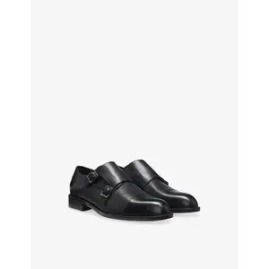 BOSS Buckle Leather Monk Shoes