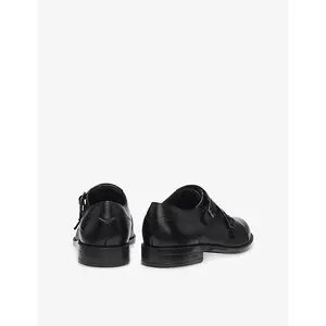 BOSS Buckle Leather Monk Shoes