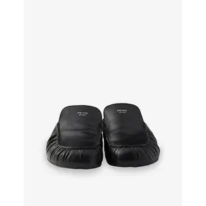Prada Logo-print Leather Mules - Black