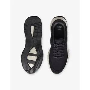 BOSS Suede Running Trainers - Dark Blue