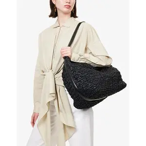 TOTEME Raffia Tote Bag - Black