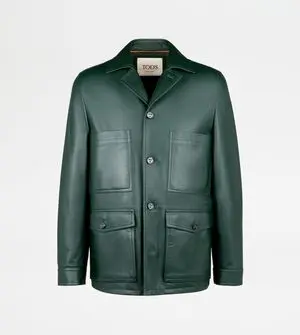 TOD'S Leather Safari Jacket - Green