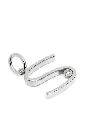 Monica Vinader Solitaire Diamond Initial Pendant - Silver
