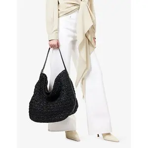 TOTEME Raffia Belted Tote Bag - Black