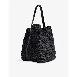 TOTEME Raffia Belted Tote Bag - Black