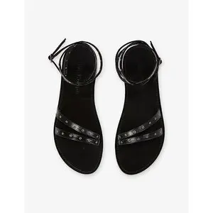 The Kooples Leather Strappy Flat Sandals