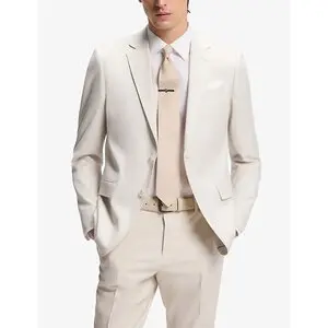 BOSS Branded-buckle Suede Belt - Open White