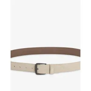 BOSS Branded-buckle Suede Belt - Open White