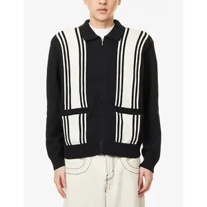 Obey Cotton-blend Zip-up Cardigan - Black