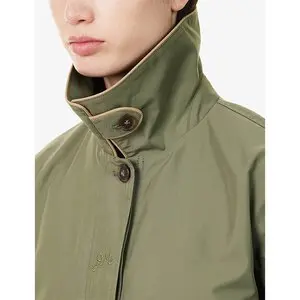 DAMSON MADDER Myrtle Frilled Cotton-blend Trench Coat - Sage