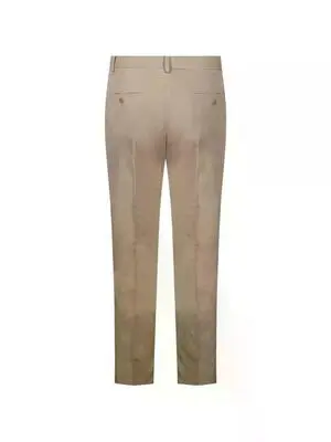 Max Mara Slim-fit Cotton-gabardine Trousers - Neutrals