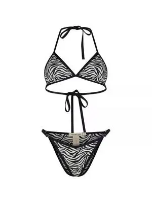 PARAMIDONNA Lilia Zebra-print Bikini - Black