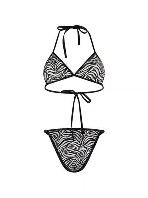 PARAMIDONNA Lilia Zebra-print Bikini - Black