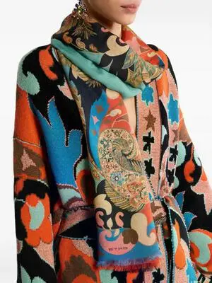 Etro Floral Paisley Scarf - Blue