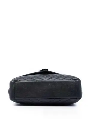 Saint Laurent 2016 Medium Chevron Sheepskin Monogram College Satchel - Black