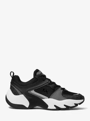 Michael Kors Chase Mixed-media Trainer - Black