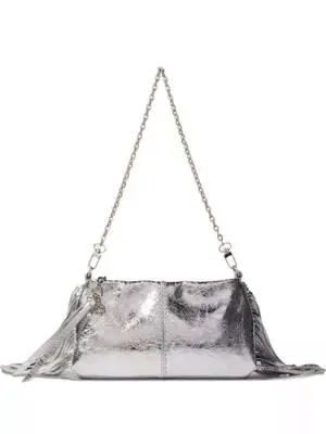 Maje Fringed-embellishment Clutch Bag - Silver