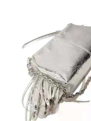 Maje Fringed-embellishment Clutch Bag - Silver