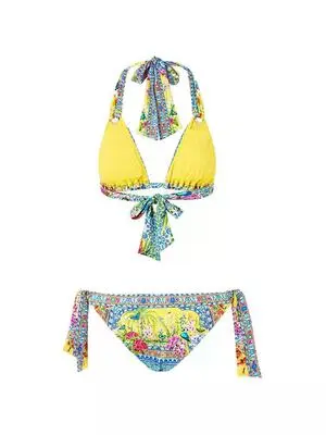Camilla Floral-print Tie Bikini Set