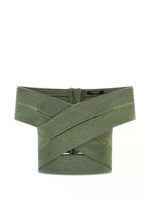 Balmain Off-the-shoulder Zip-fastening Top