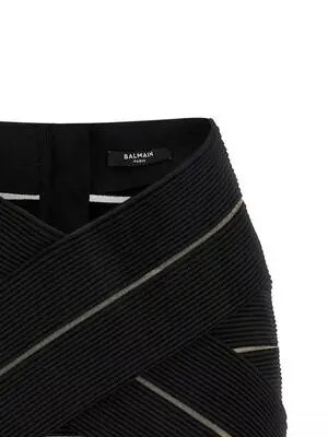 Balmain V-waist Mini Skirt - Black